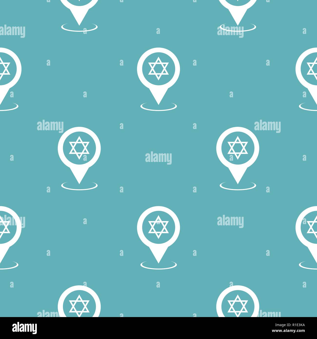 Synagogue map pointer pattern seamless blue. Simple illustration of ...