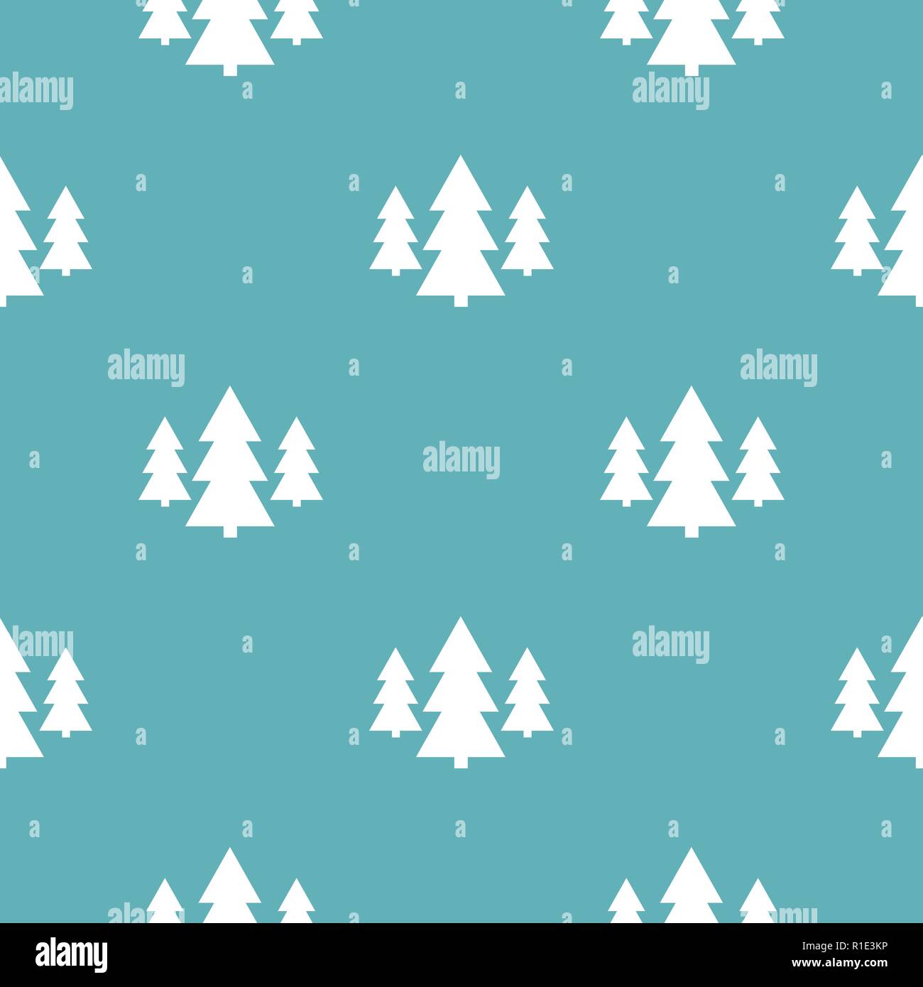 Forest pattern seamless blue. Simple illustration of vector pattern ...