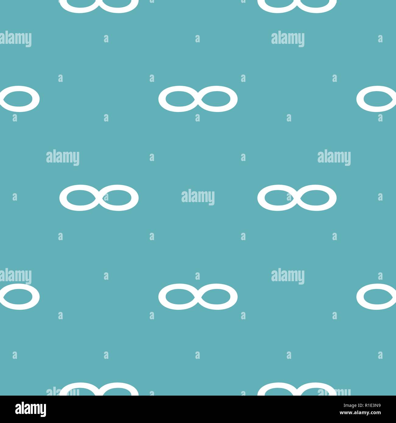 Infinity symbol pattern seamless blue. Simple illustration of vector ...