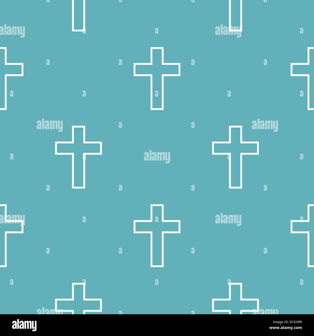 Catholic cross pattern seamless blue. Simple illustration of vector ...
