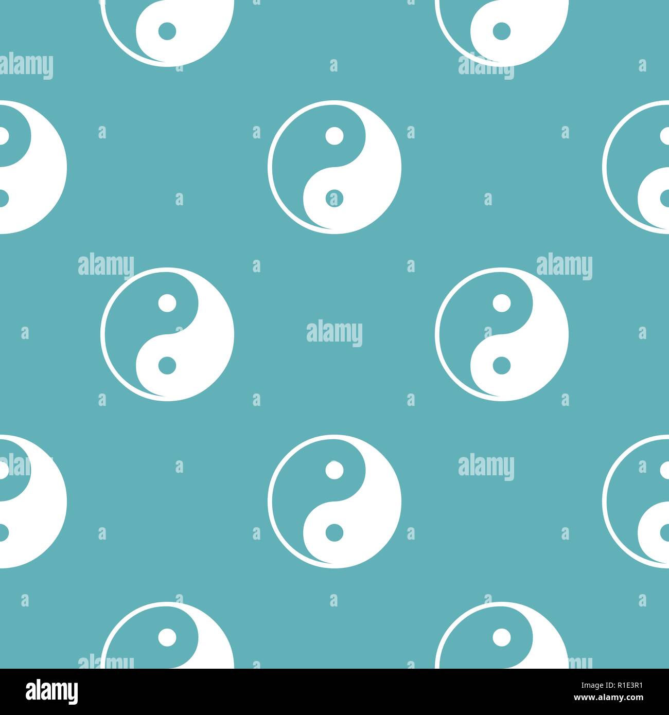 Ying yang symbol of harmony and balance pattern seamless blue. Simple ...