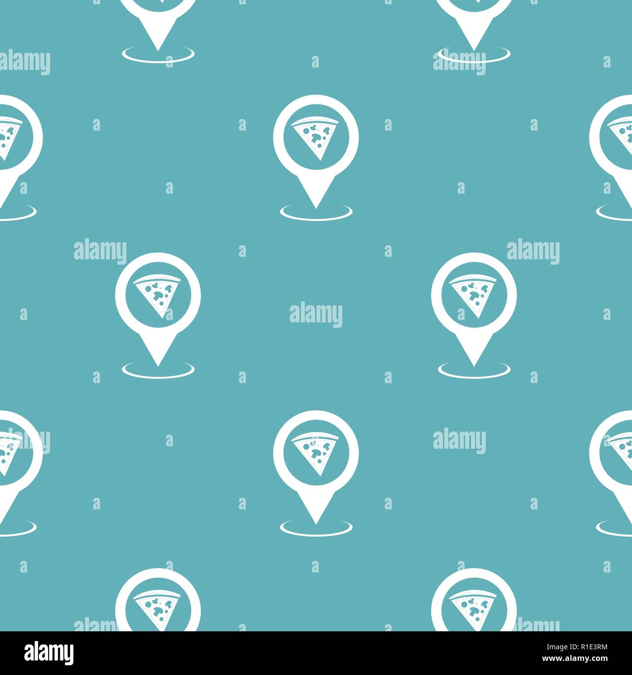 Pizza map pointer pattern seamless blue. Simple illustration of vector pattern seamless ...