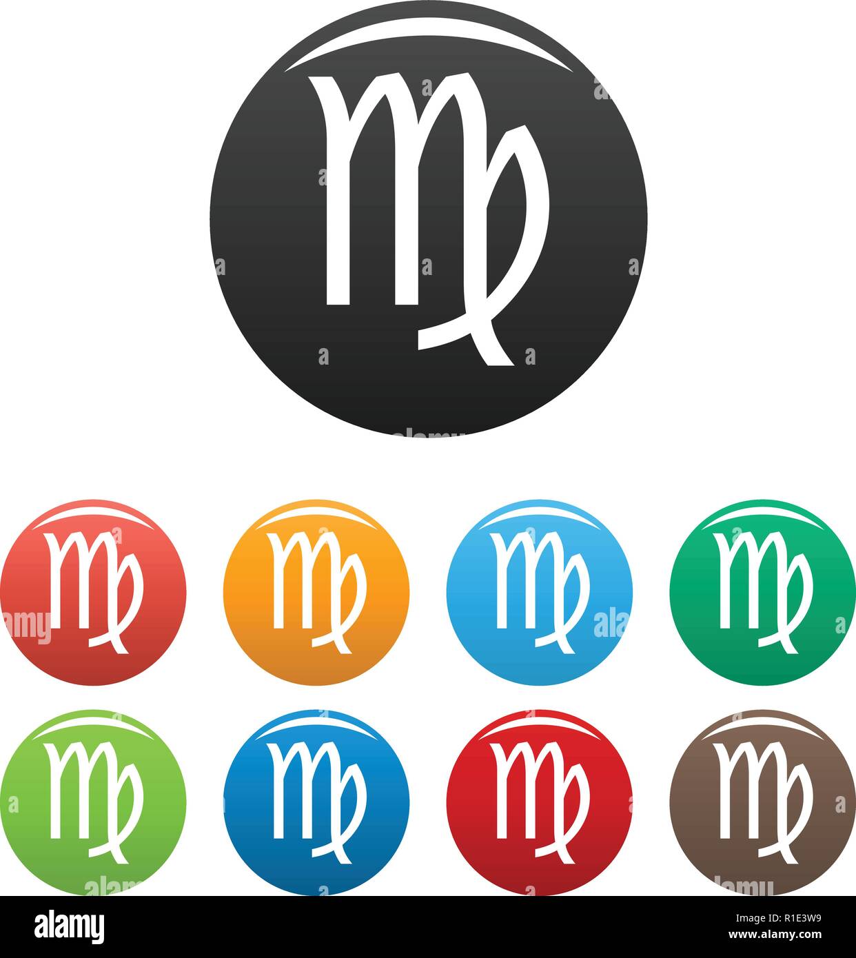 Virgo zodiac sign icons set. Vector simple illustration of Virgo zodiac ...