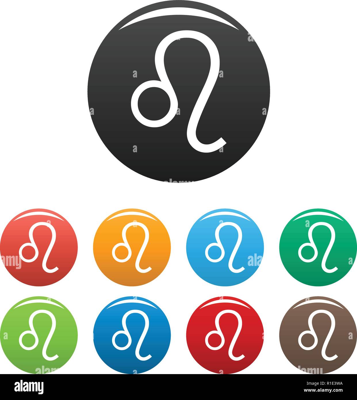 Leo zodiac sign icons set. Vector simple illustration of Leo zodiac ...