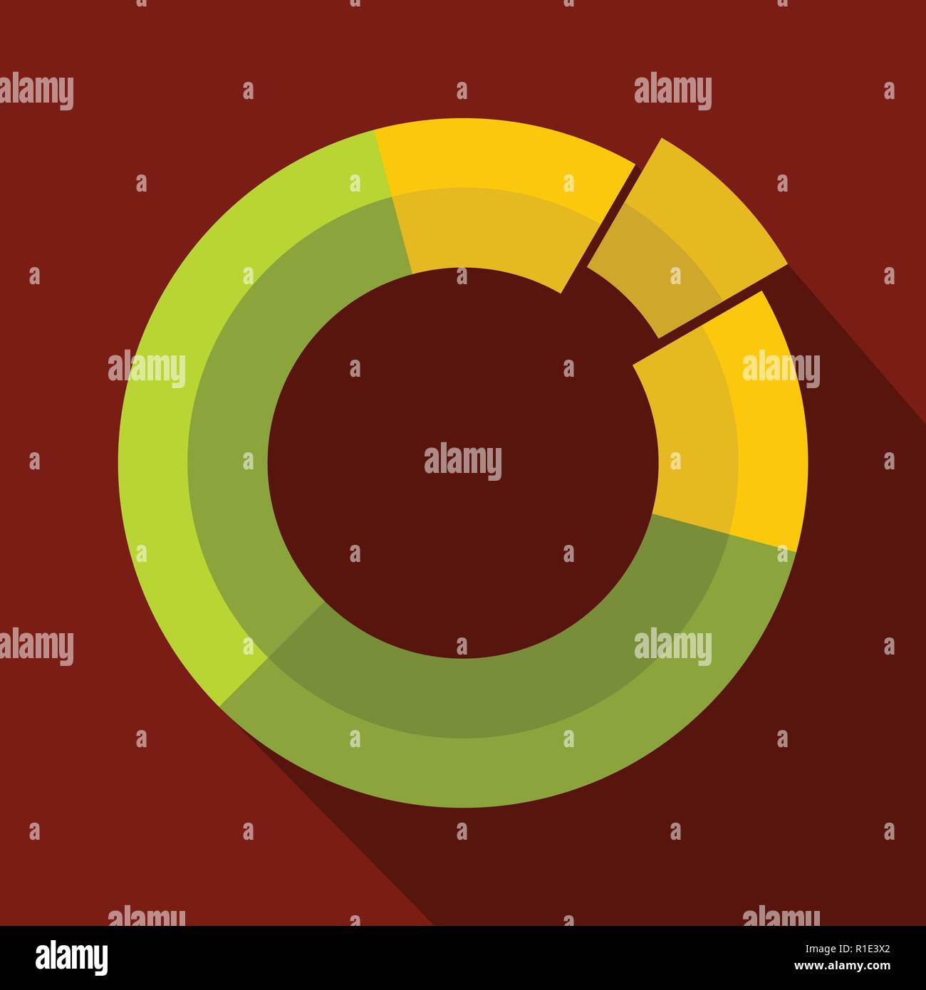 Circle chart icon. Flat illustration of circle chart vector icon for ...