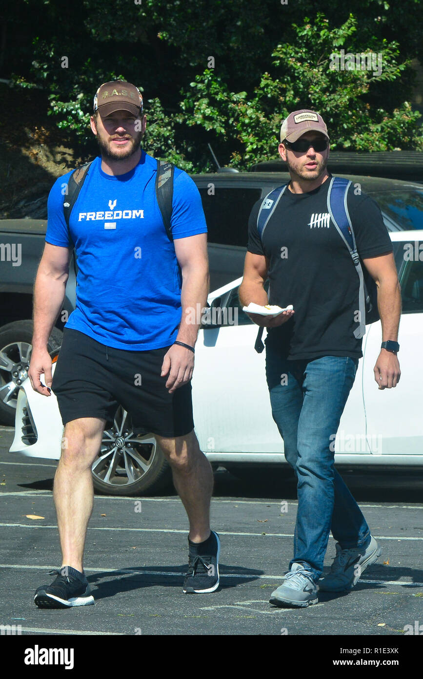 Chris Pratt looks very muscular after a 5 hour workout session with his ...