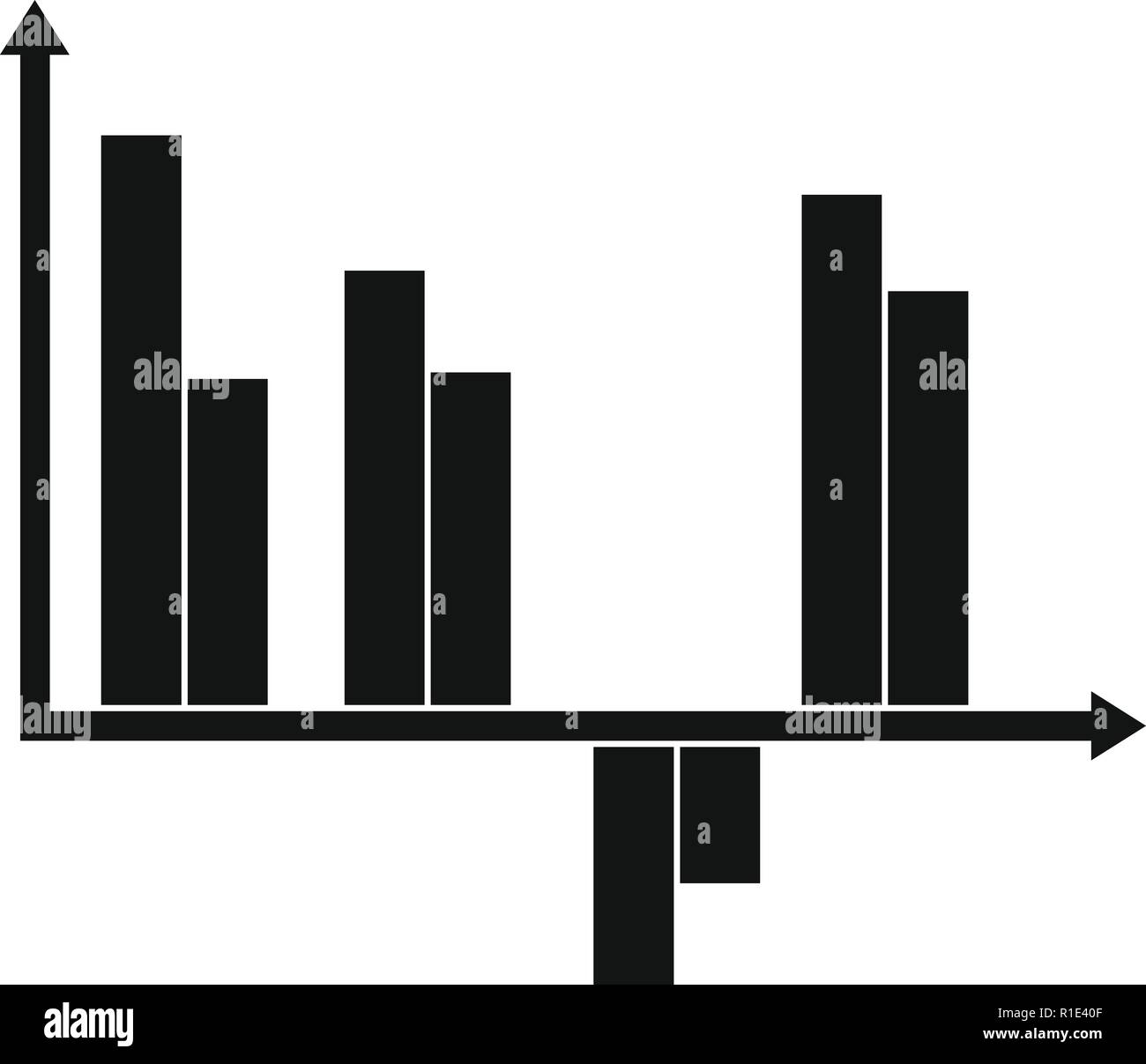 Business diagram icon. Simple illustration of diagram vector icon for any web design Stock ...