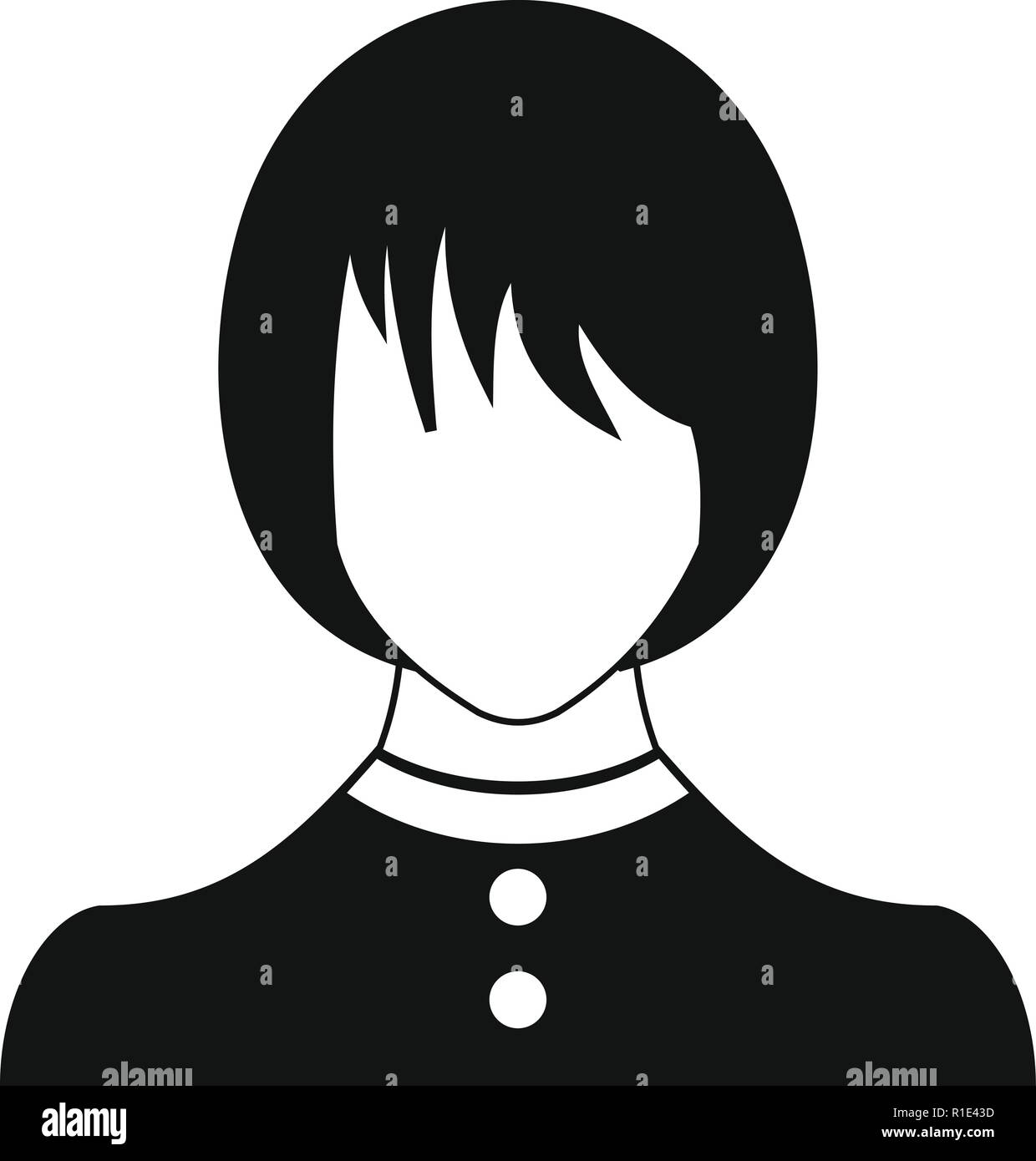 Girl user icon. Simple illustration of girl user vector icon for any ...