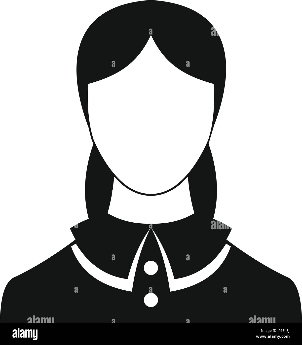 New female avatar icon. Simple illustration of female avatar vector ...