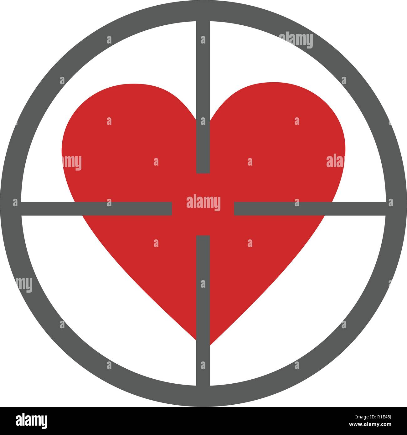 Gunpoint heart icon. Vector simple illustration of gunpoint heart icon ...