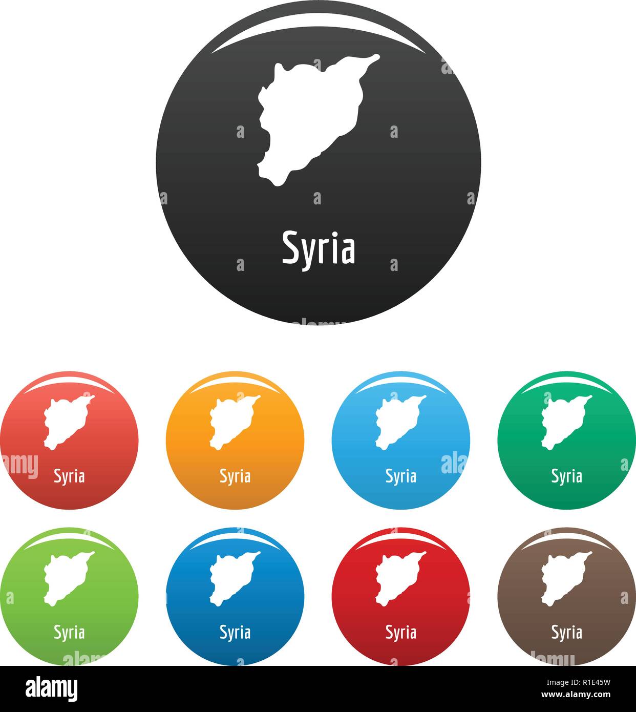 Syria map in black set. Simple illustration of Syria map vector ...
