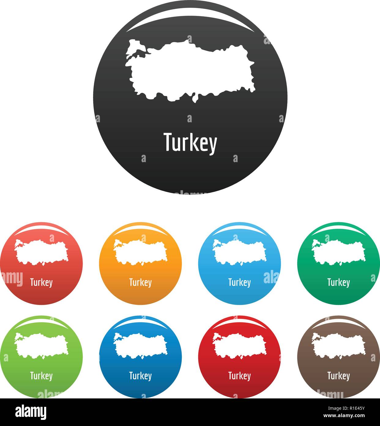 Turkey map in black set. Simple illustration of Turkey map vector ...
