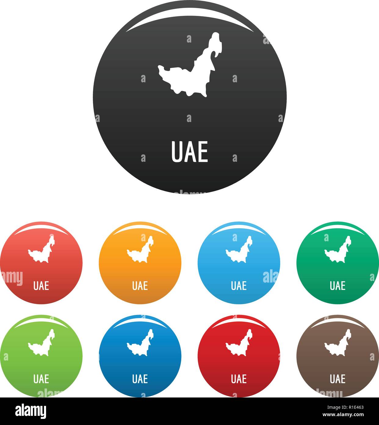 UAE map in black set. Simple illustration of UAE map vector isolated on ...