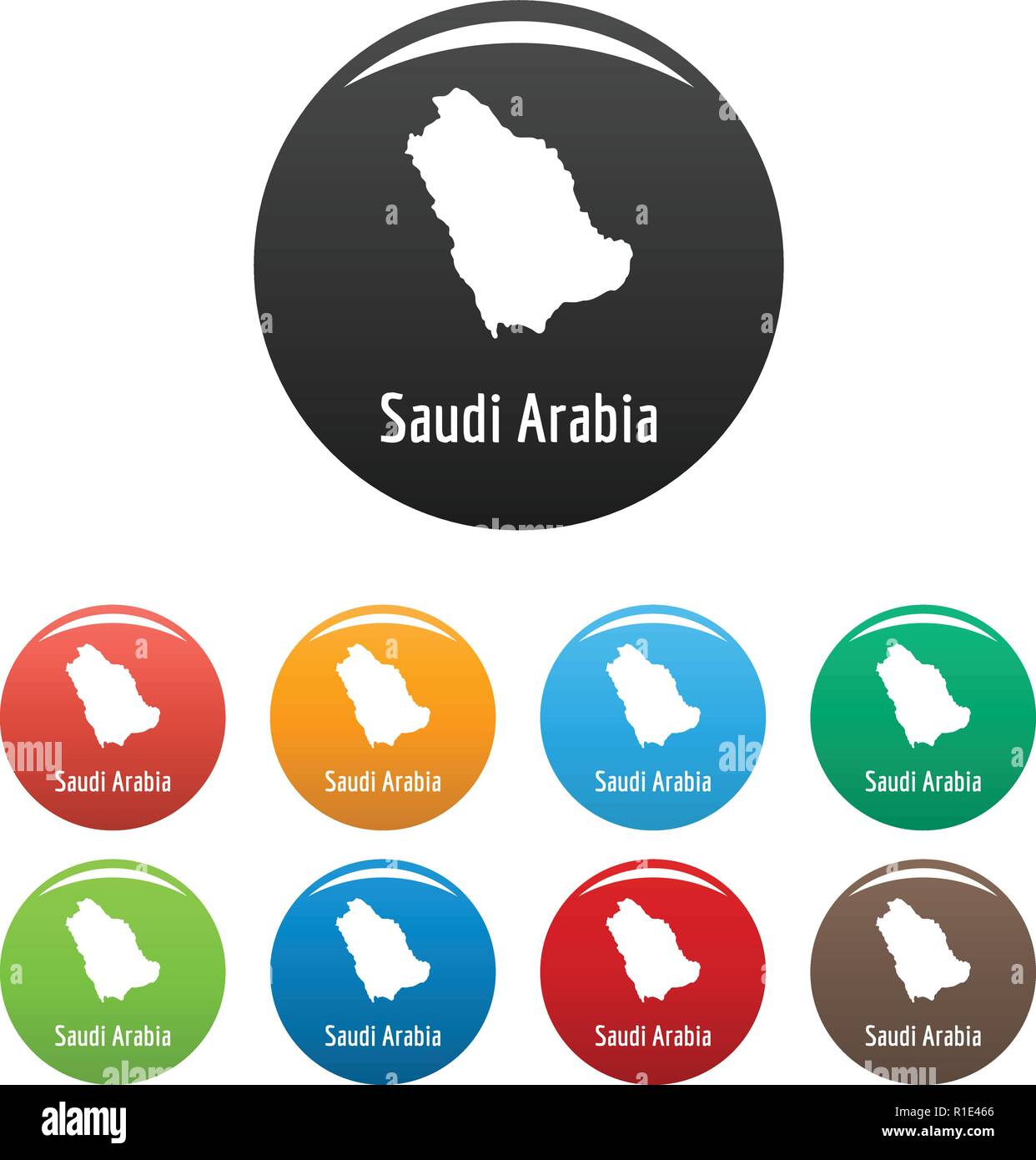 Saudi Arabia map in black set. Simple illustration of Saudi Arabia map ...