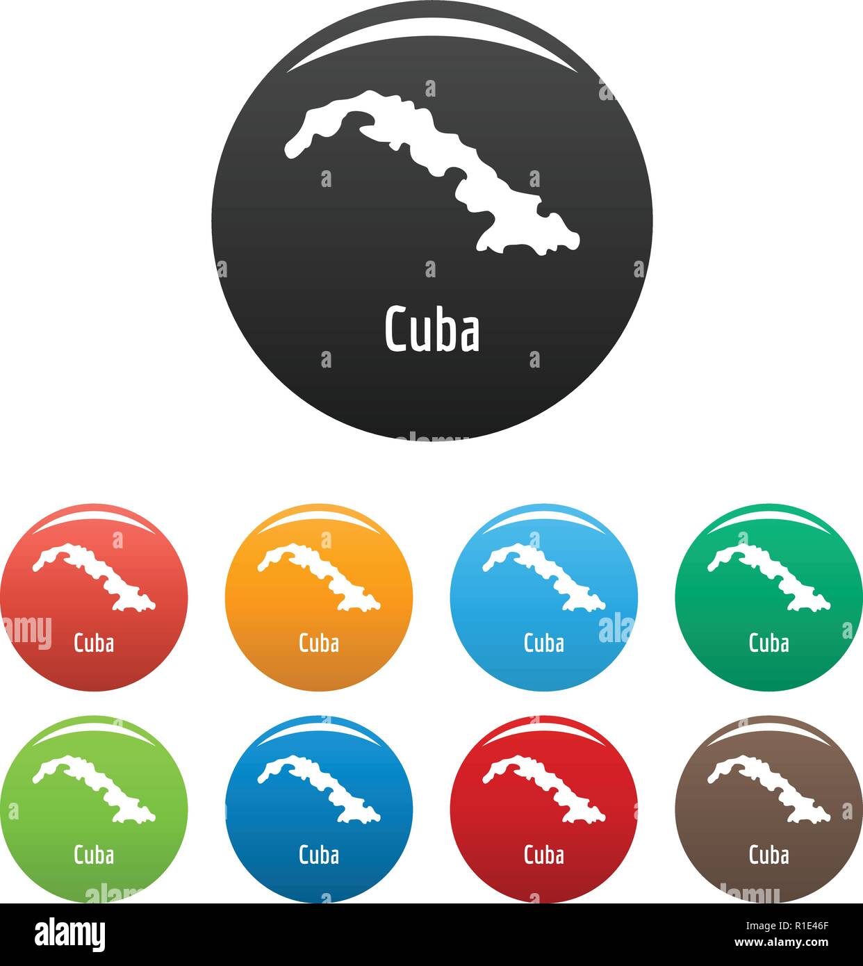 Cuba map in black set. Simple illustration of Cuba map vector isolated ...