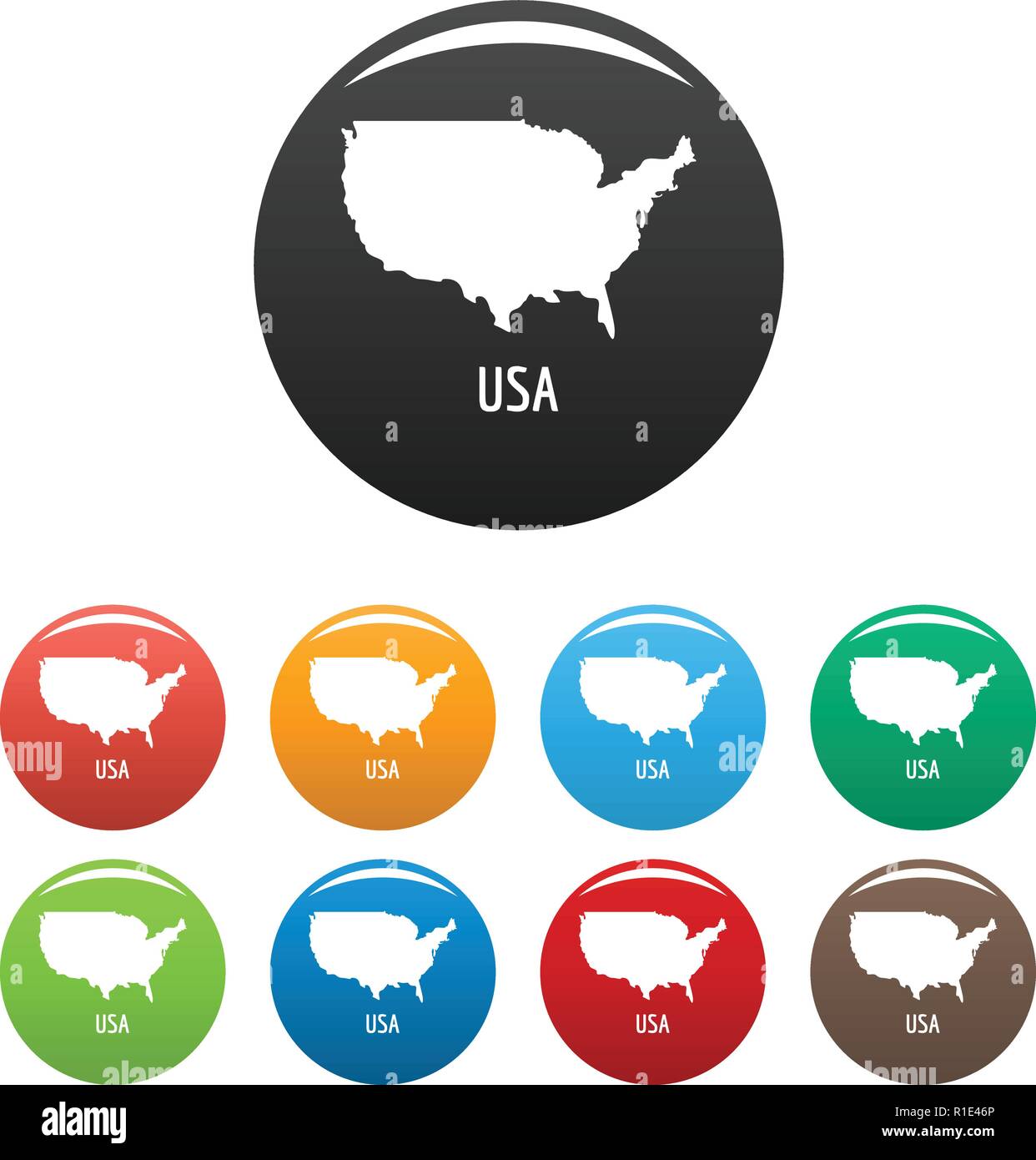 USA map in black set. Simple illustration of USA map vector isolated on ...