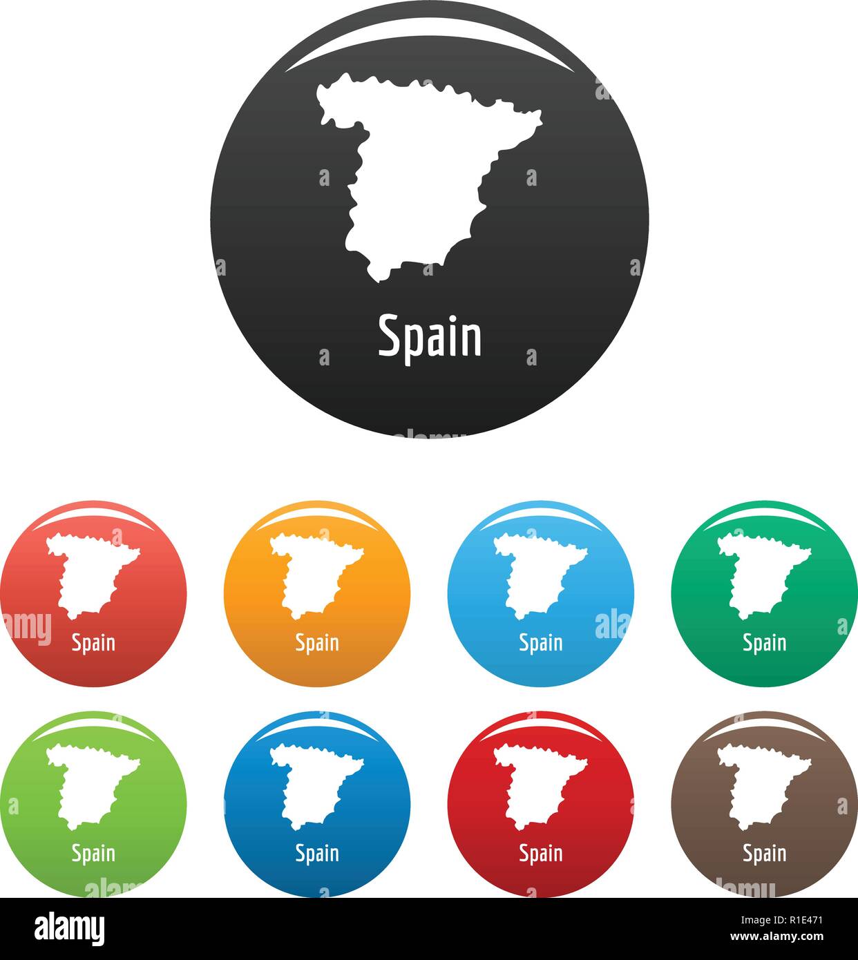 Spain map in black set. Simple illustration of Spain map vector ...