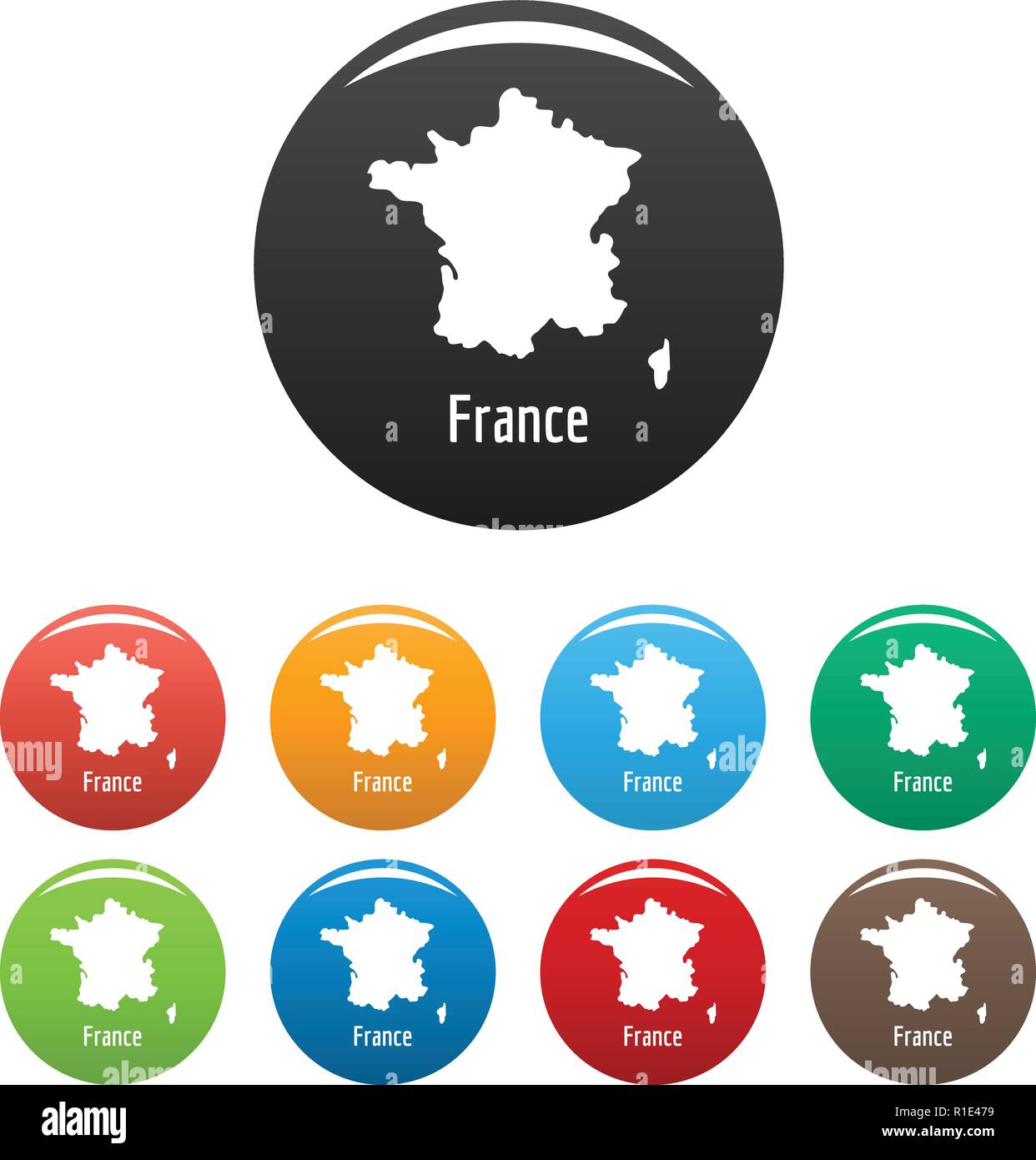 France map in black set. Simple illustration of France map vector ...