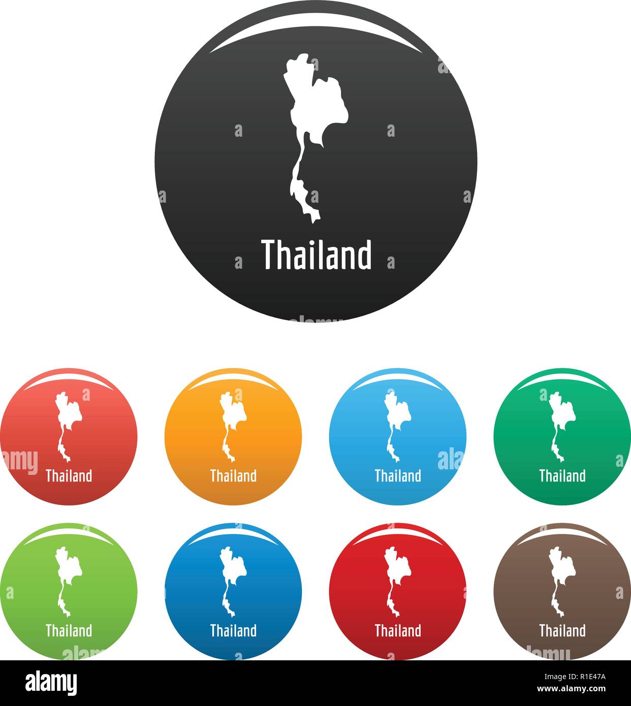 Thailand map in black set. Simple illustration of Thailand map vector ...