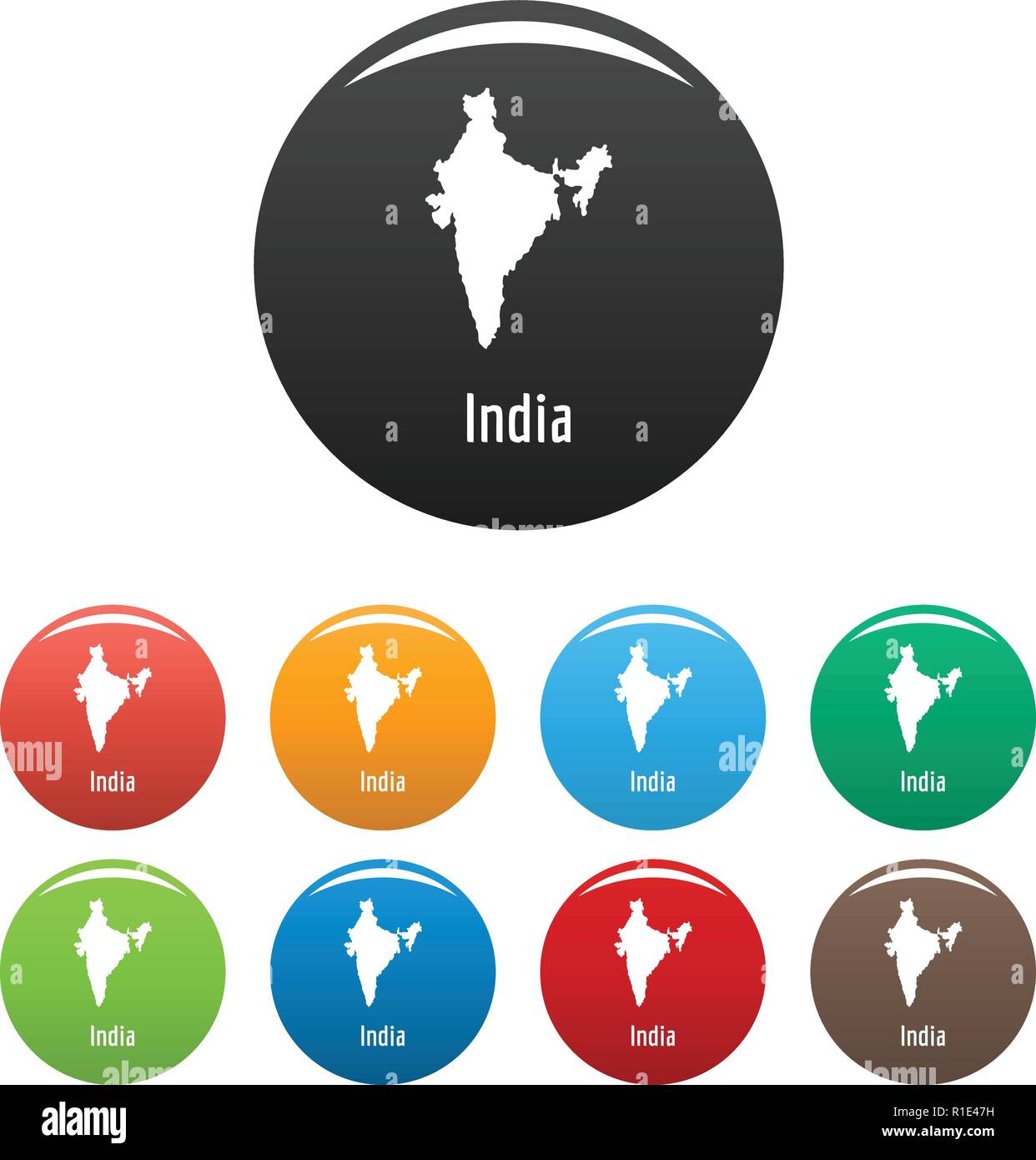 India map in black set. Simple illustration of India map vector ...