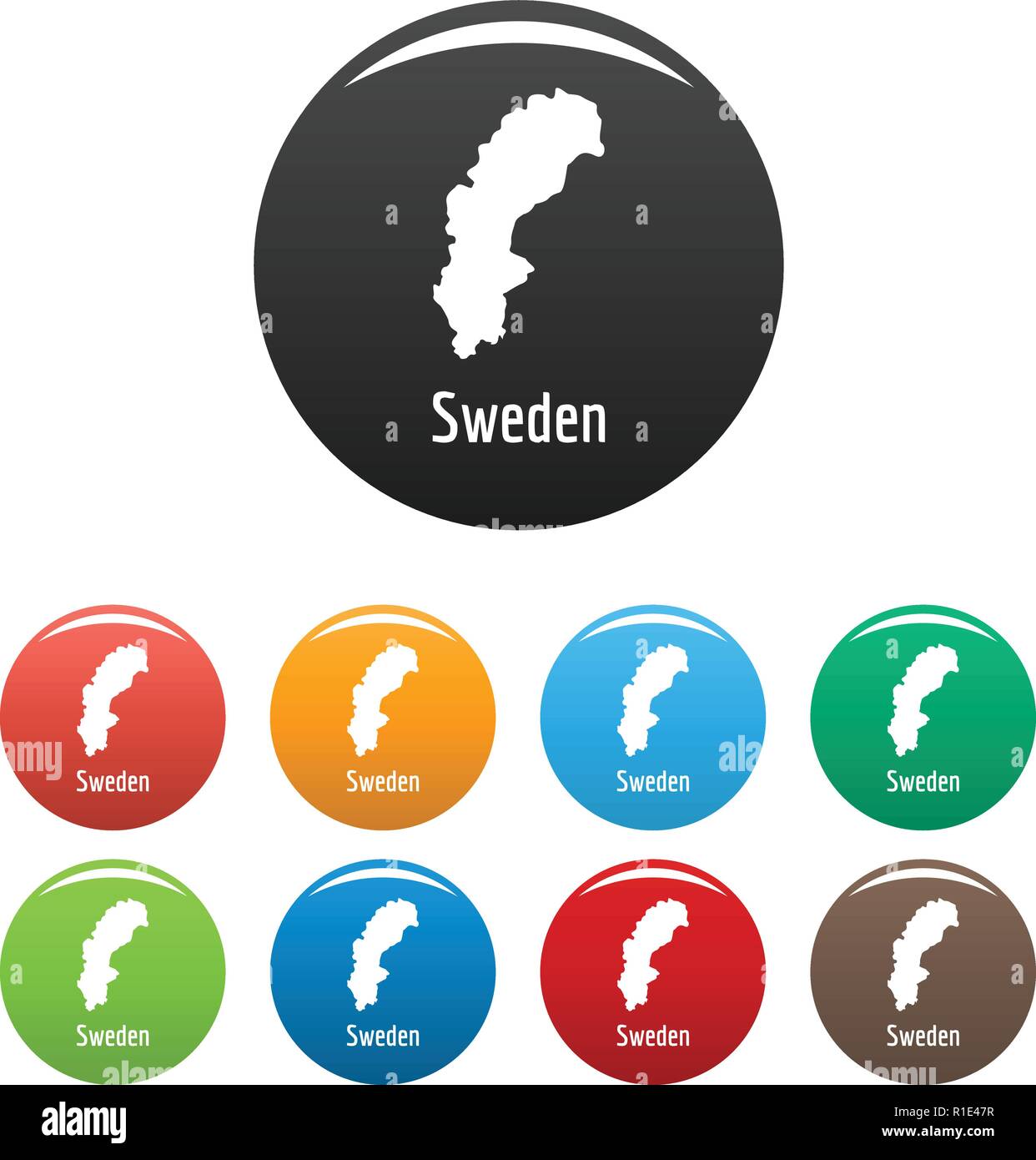 Sweden map in black set. Simple illustration of Sweden map vector ...