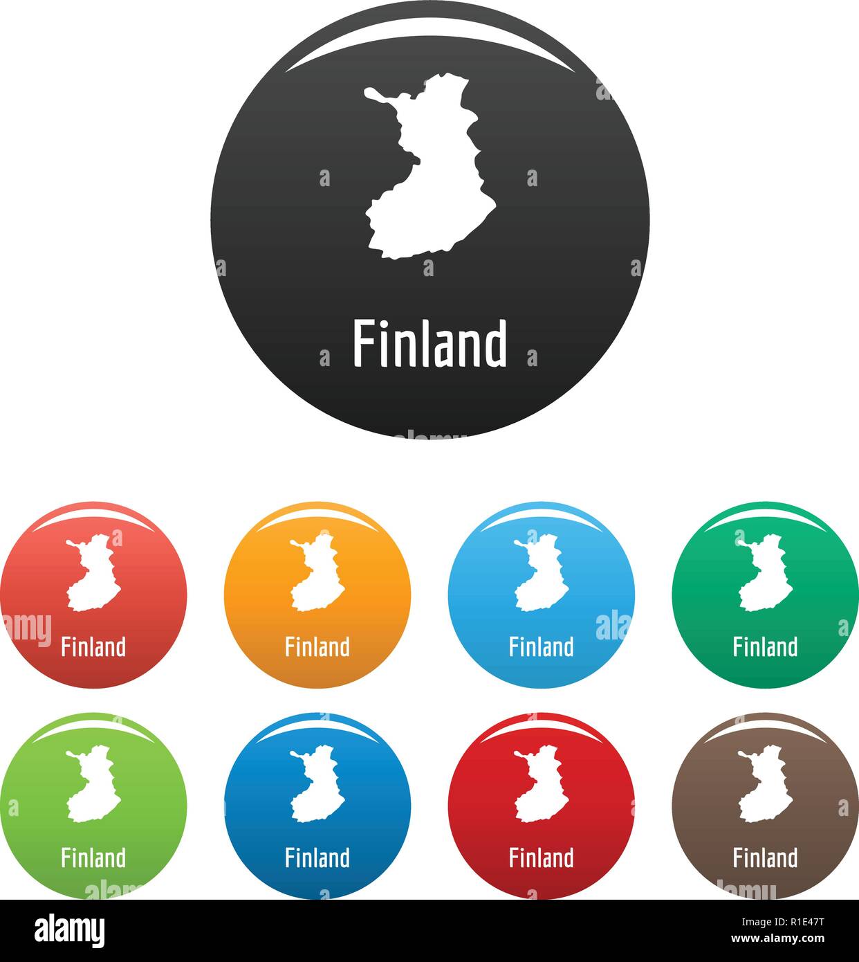 Finland map in black set. Simple illustration of Finland map vector ...