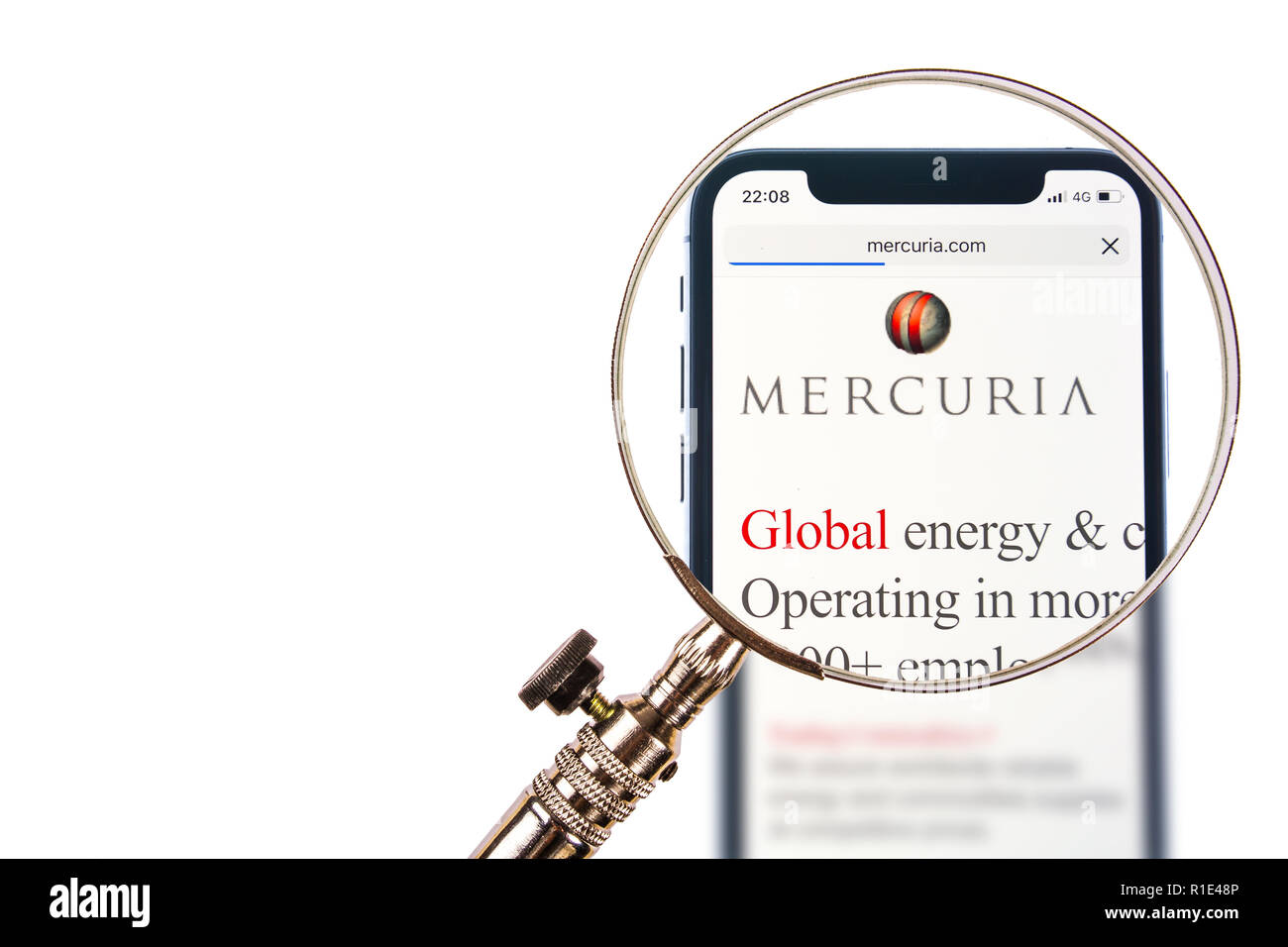 SOLOTHURN, SWITZERLAND - NOVEMBER 11, 2018: Mercuria logo displayed on ...