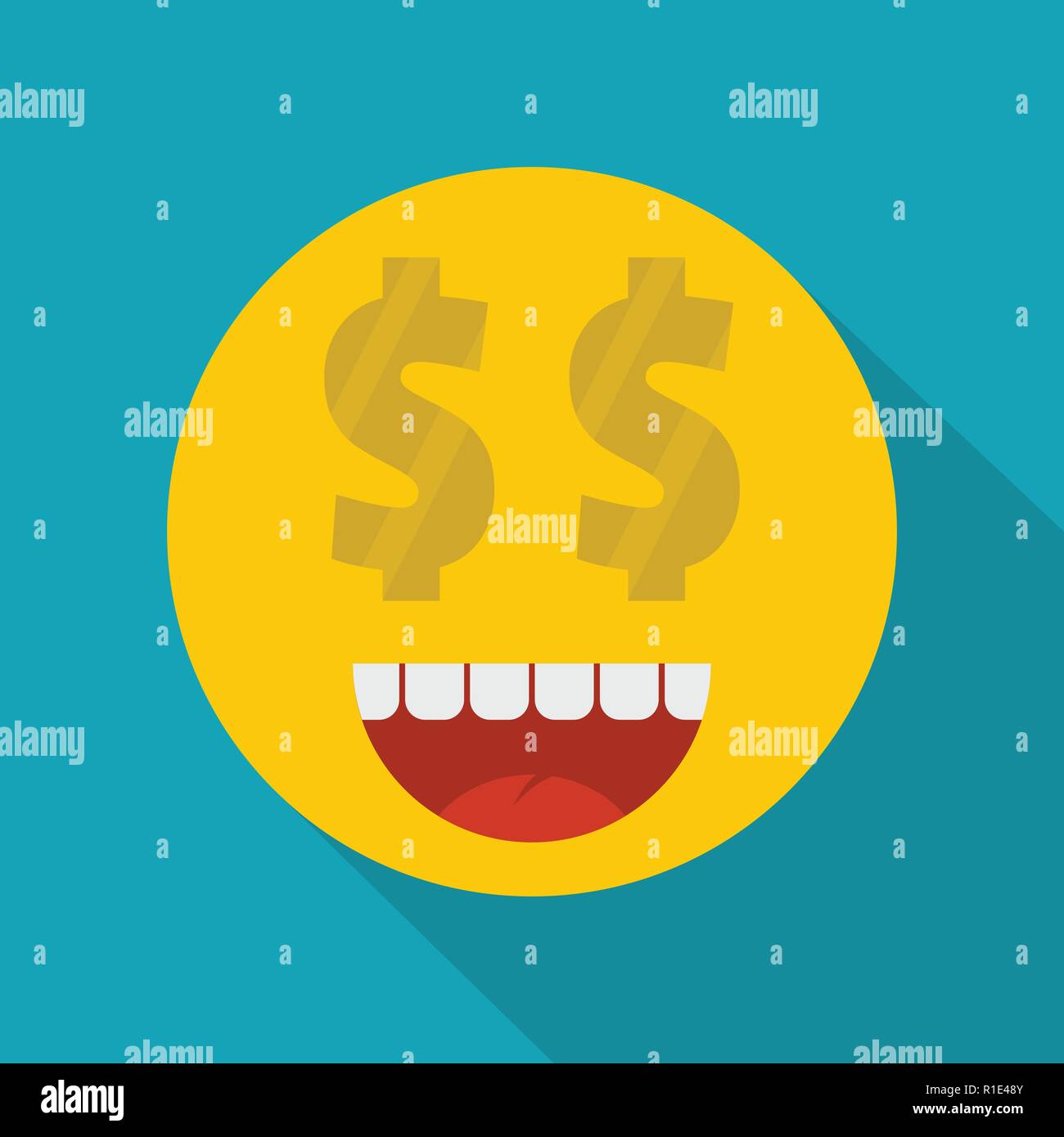 Money smile icon. Vector flat illustration of money smile icon for any ...