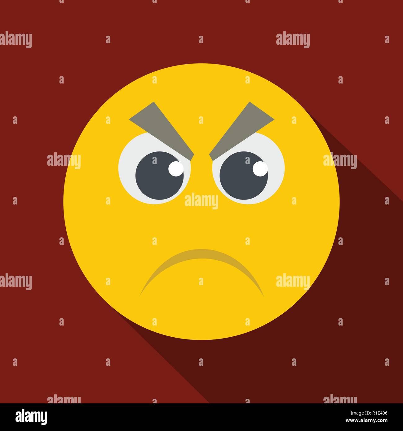 Angry smile icon. Vector flat illustration of angry smile icon for any ...
