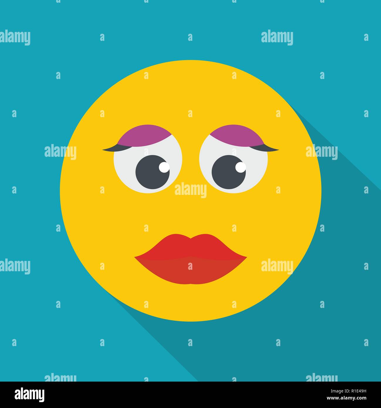 Girl smile icon. Vector flat illustration of girl smile icon for any ...
