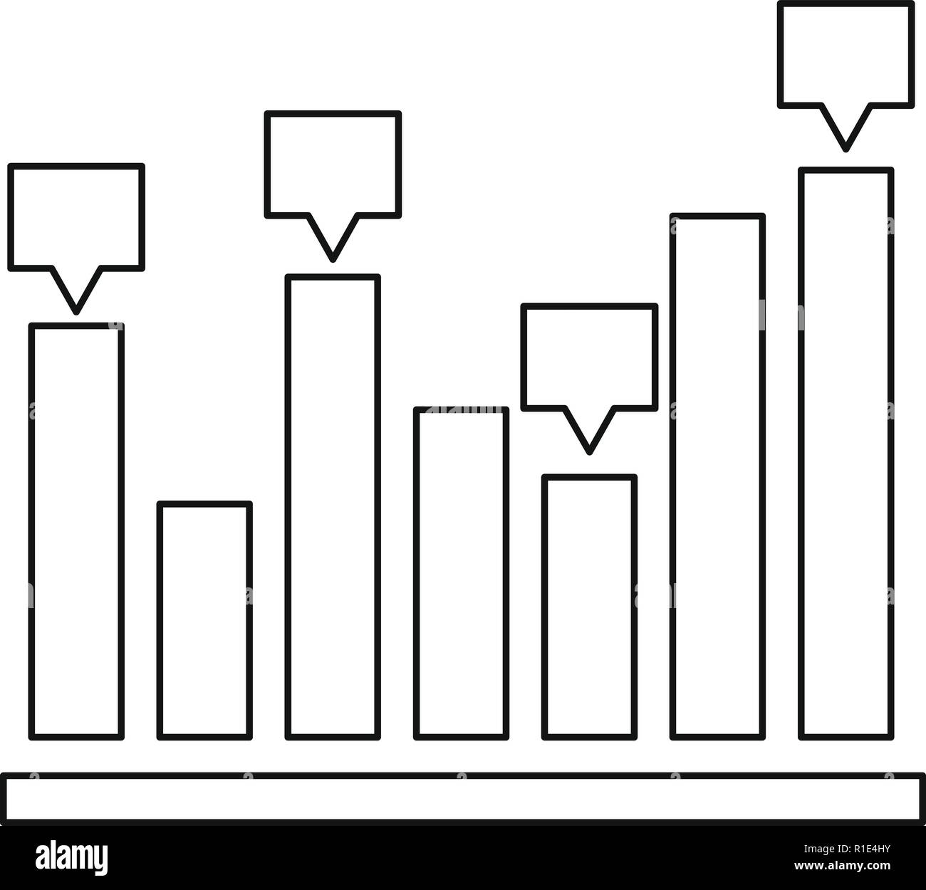 New chart icon. Thin line illustration of new chart vector icon for any ...