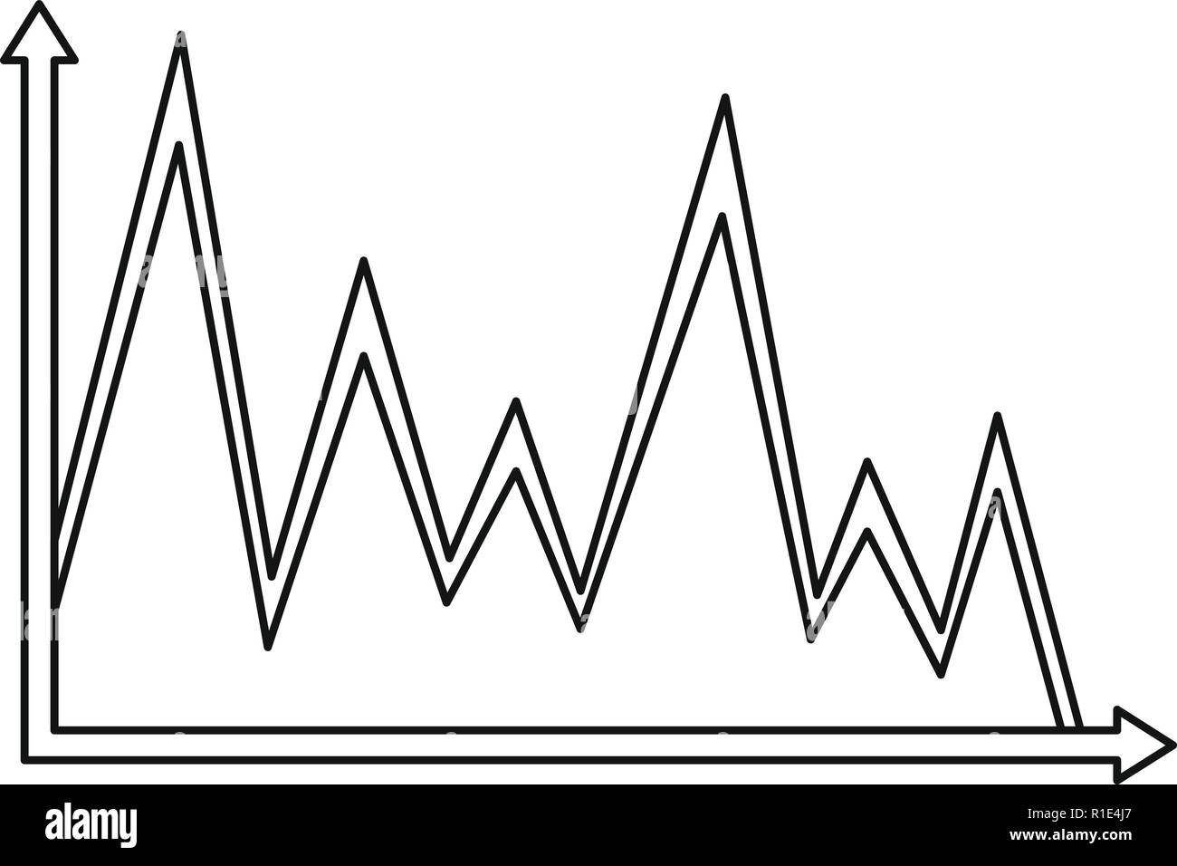 Finance graph icon. Thin line illustration of graph vector icon for any ...