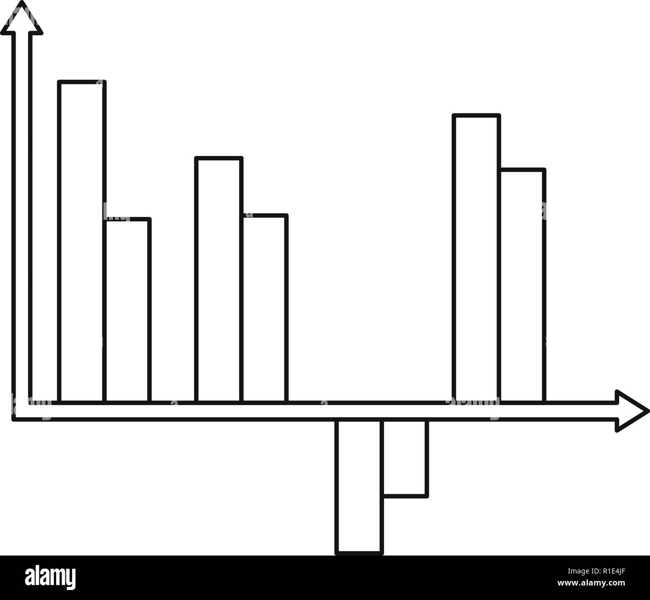Business diagram icon. Thin line illustration of diagram vector icon for any web design Stock ...
