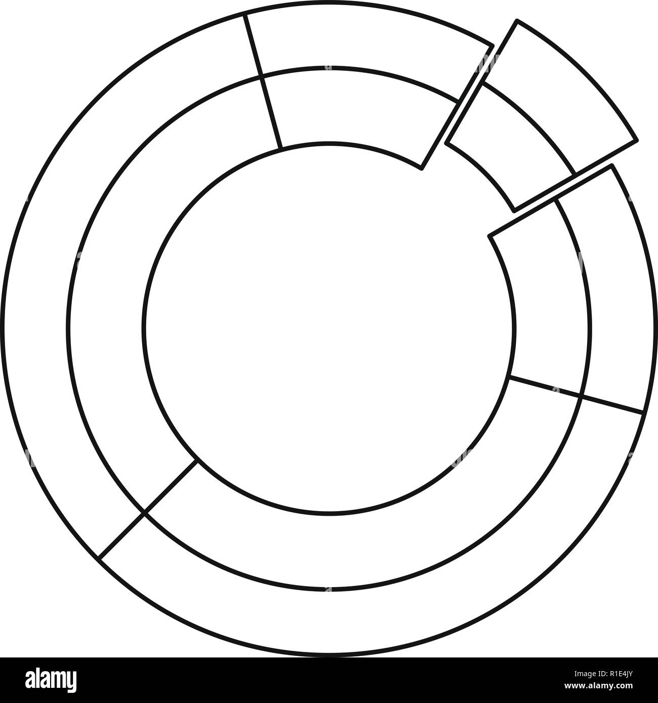 Circle chart icon. Thin line illustration of circle chart vector icon ...