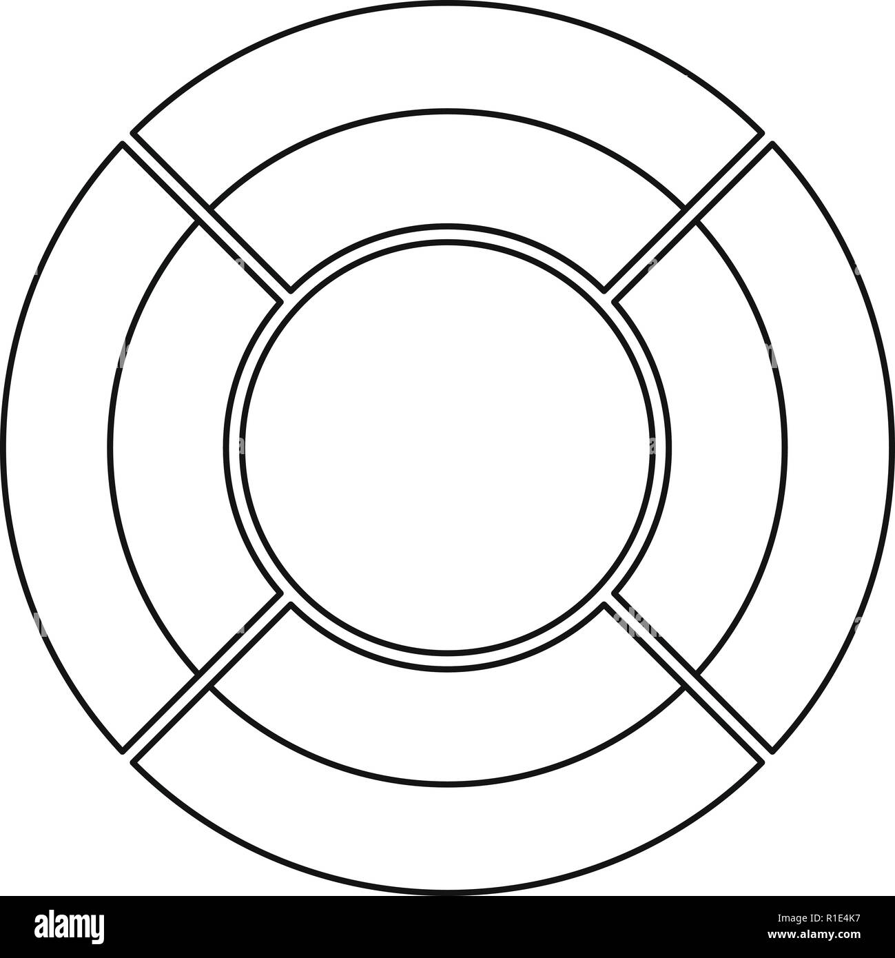 Circle graph icon. Thin line illustration of circle graph vector icon ...
