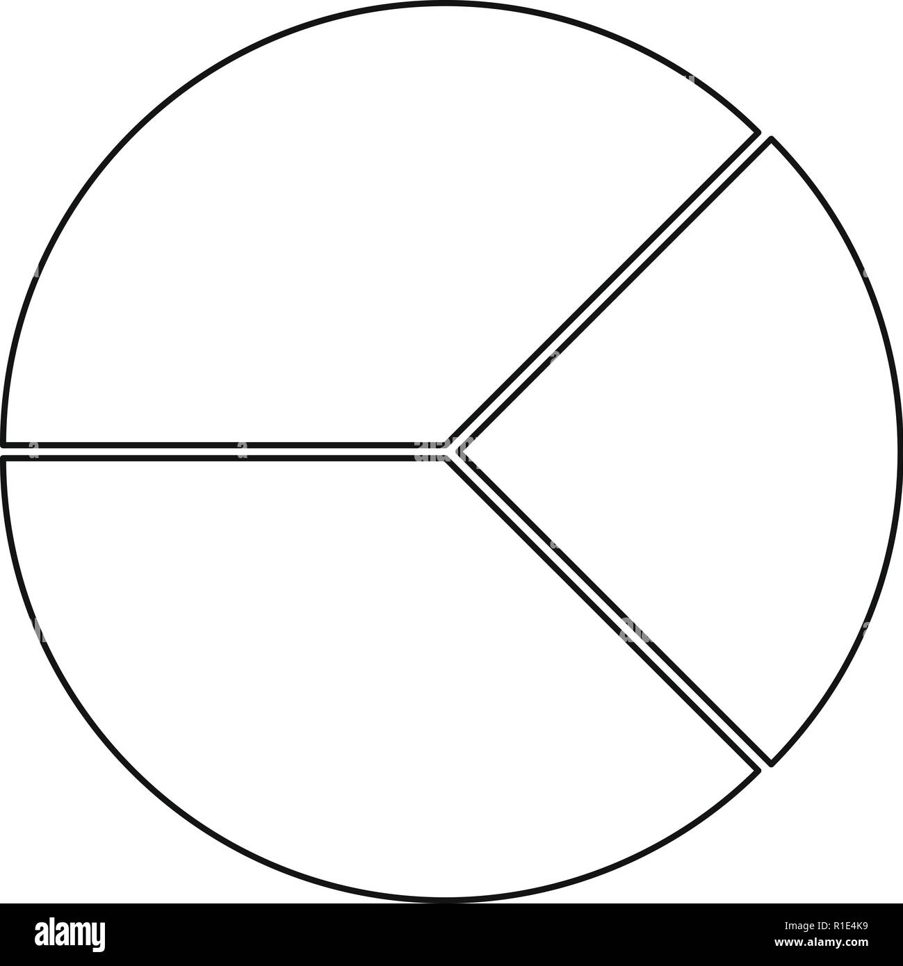 Circle graph icon. Thin line illustration of circle graph vector icon ...