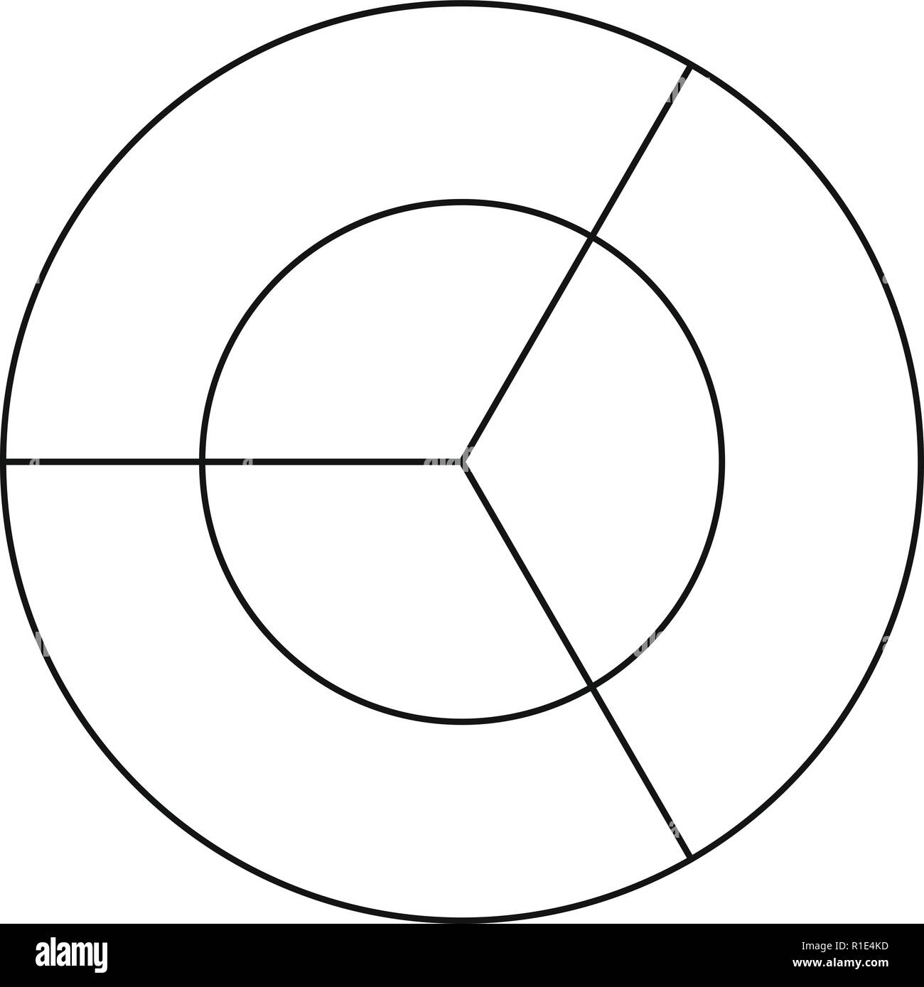 Circle diagram icon. Thin line illustration of circle diagram vector ...