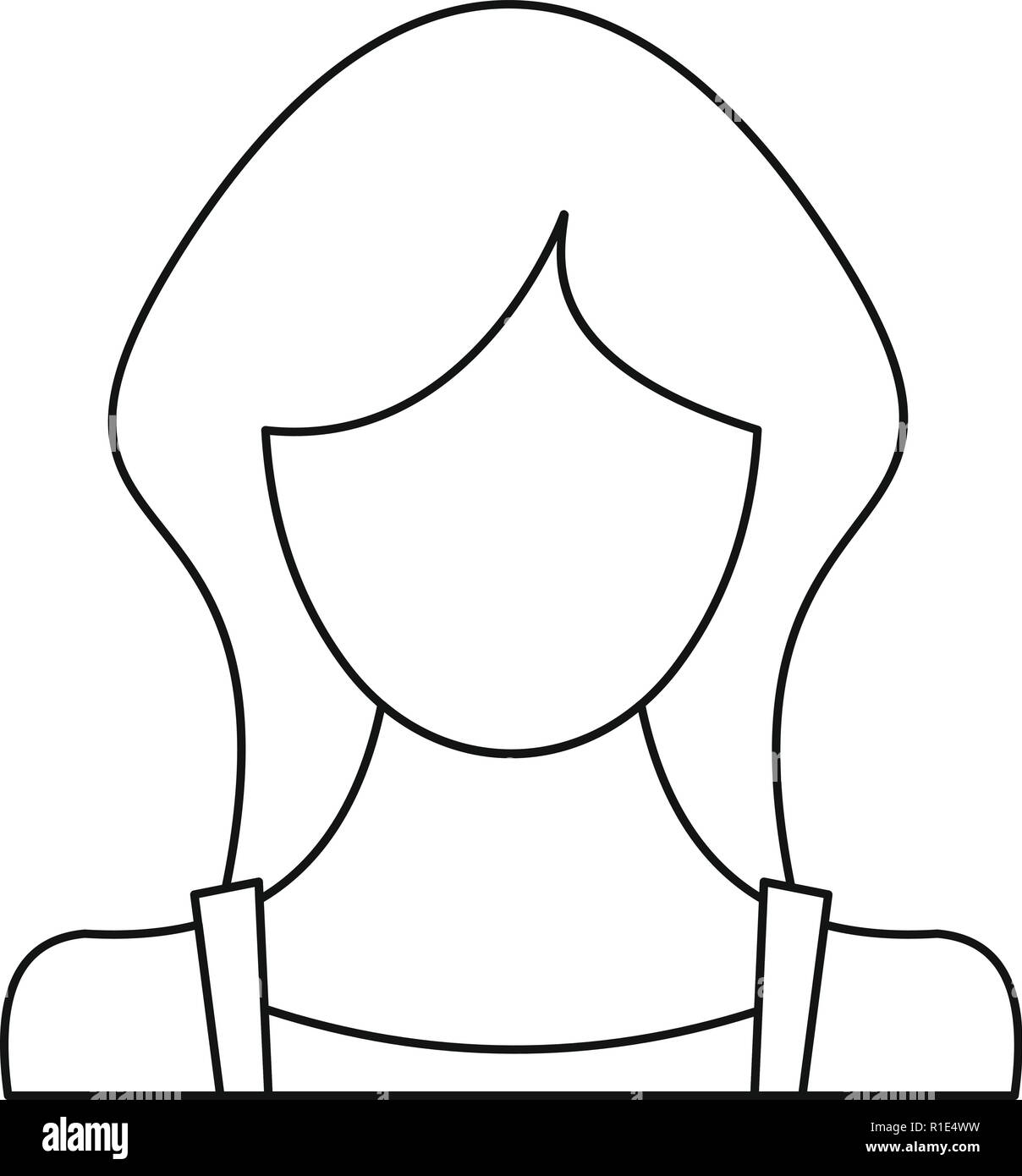 Best woman user icon. Thin line illustration of woman user vector icon ...