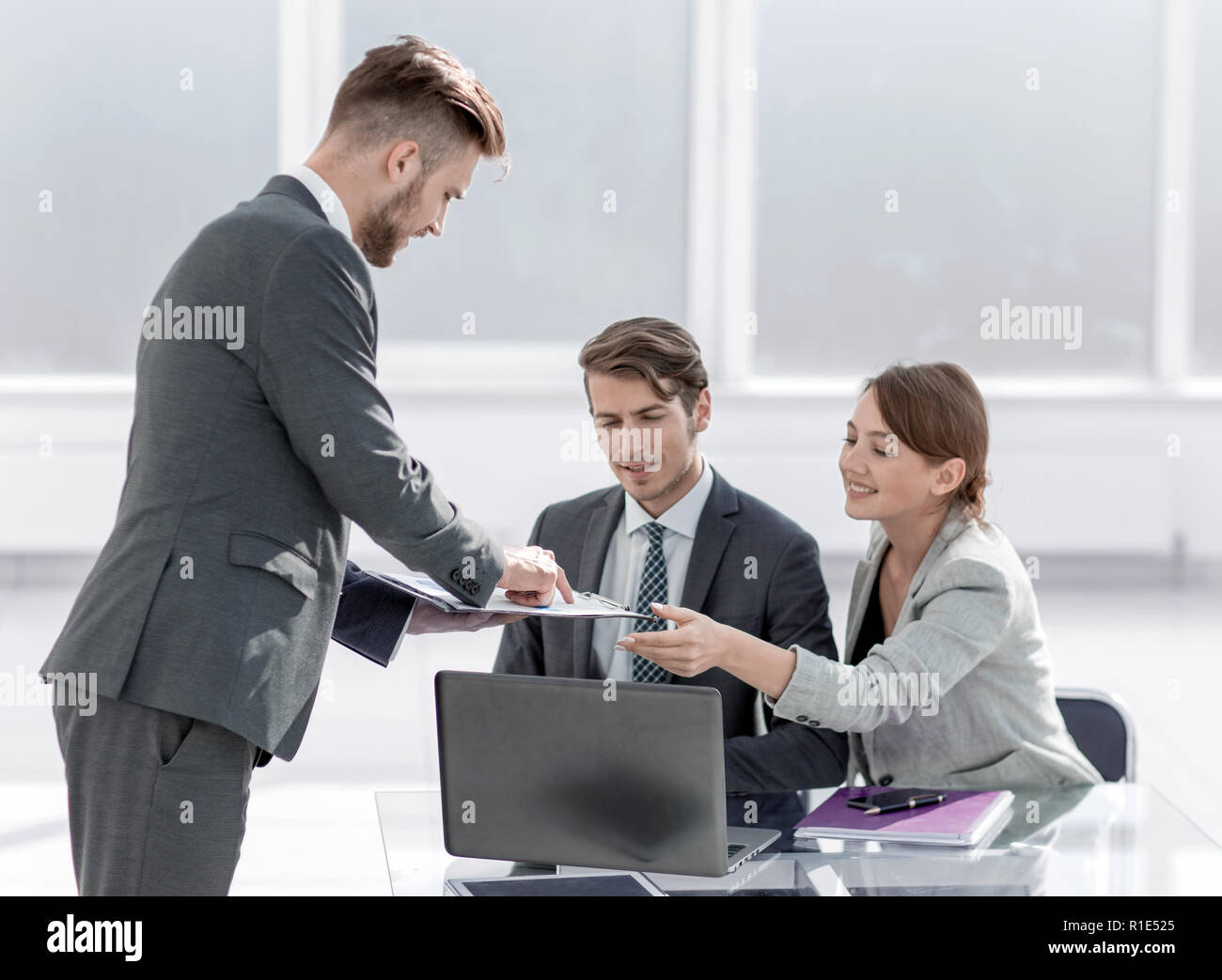 employees in the workplace in the office Stock Photo - Alamy
