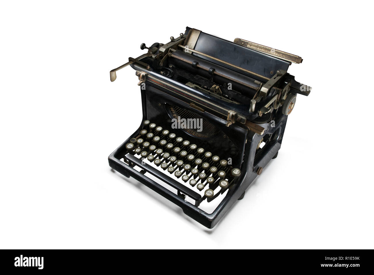 Typewriter on White Background ISO View Stock Photo - Alamy