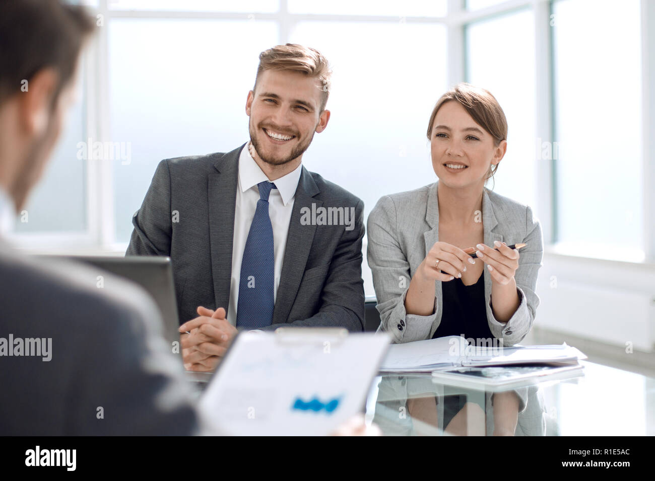 group of business people discussing a new financial project Stock Photo ...