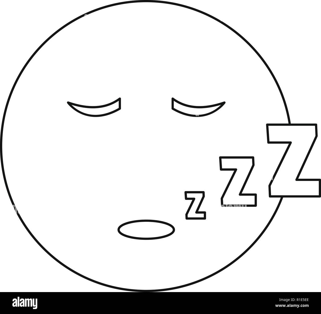 Sleep smile icon. Vector thin line illustration of sleep smile icon ...