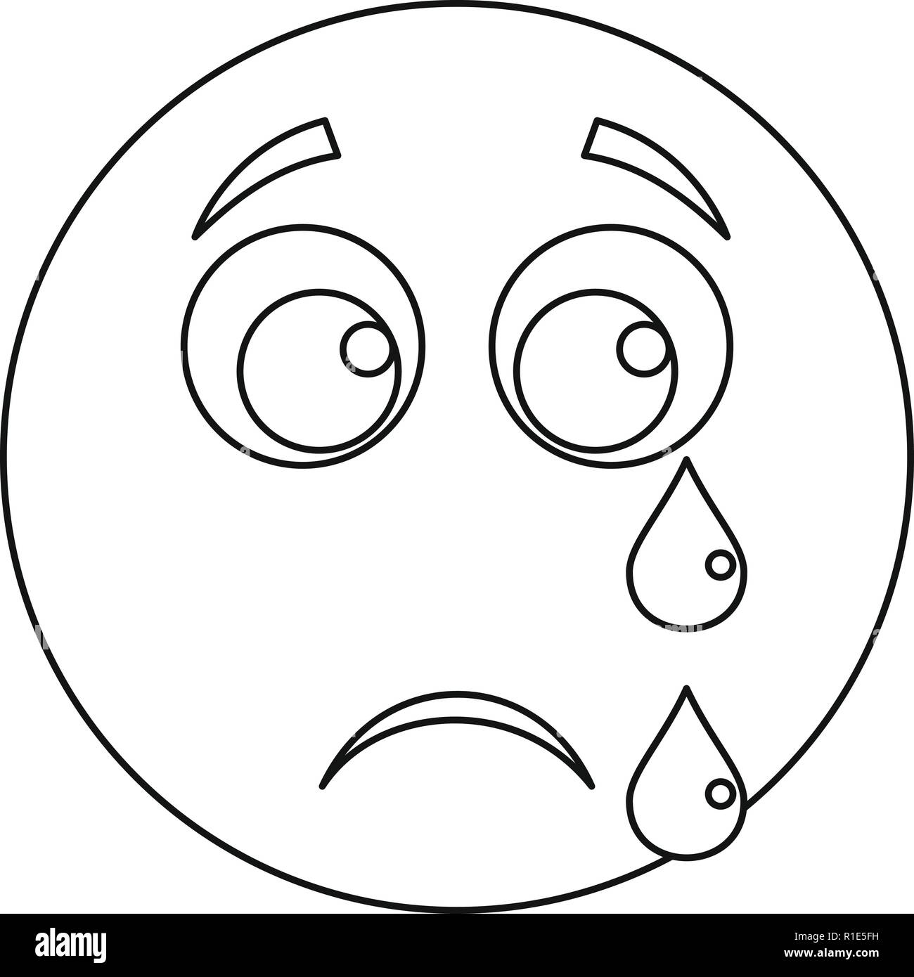 Cry smile icon. Vector thin line illustration of cry smile icon ...