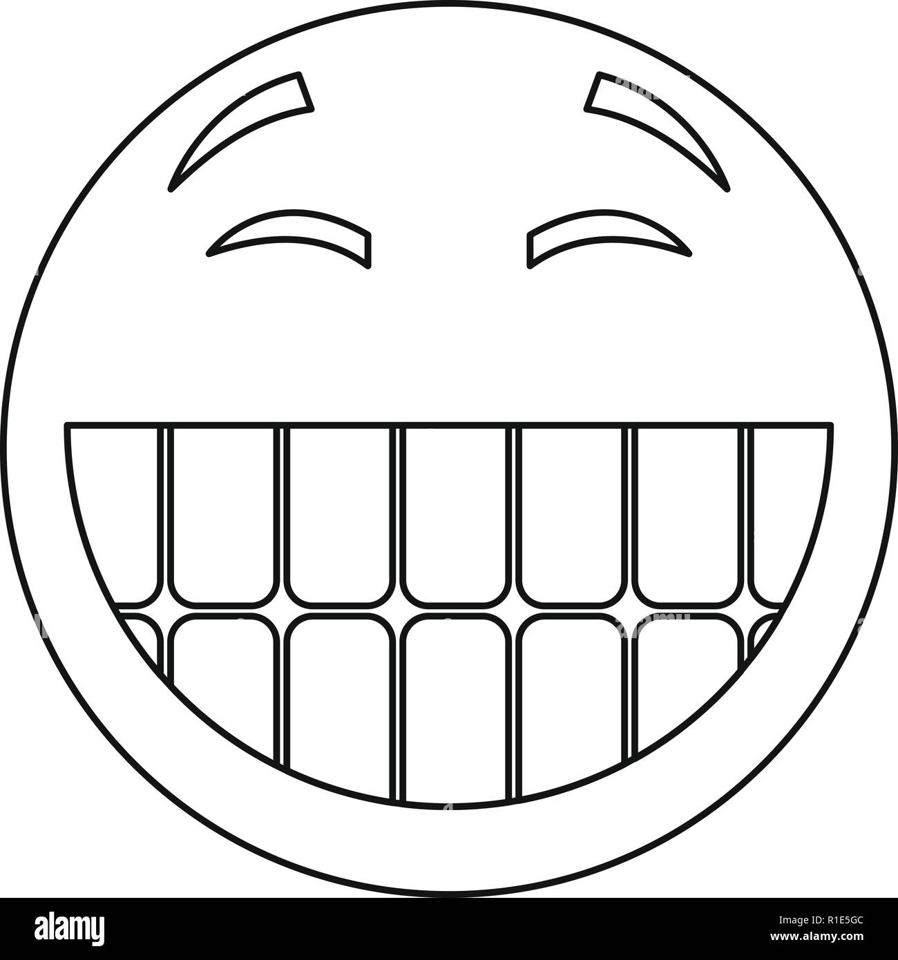 Smile icon. Vector thin line illustration of smile icon isolated on ...