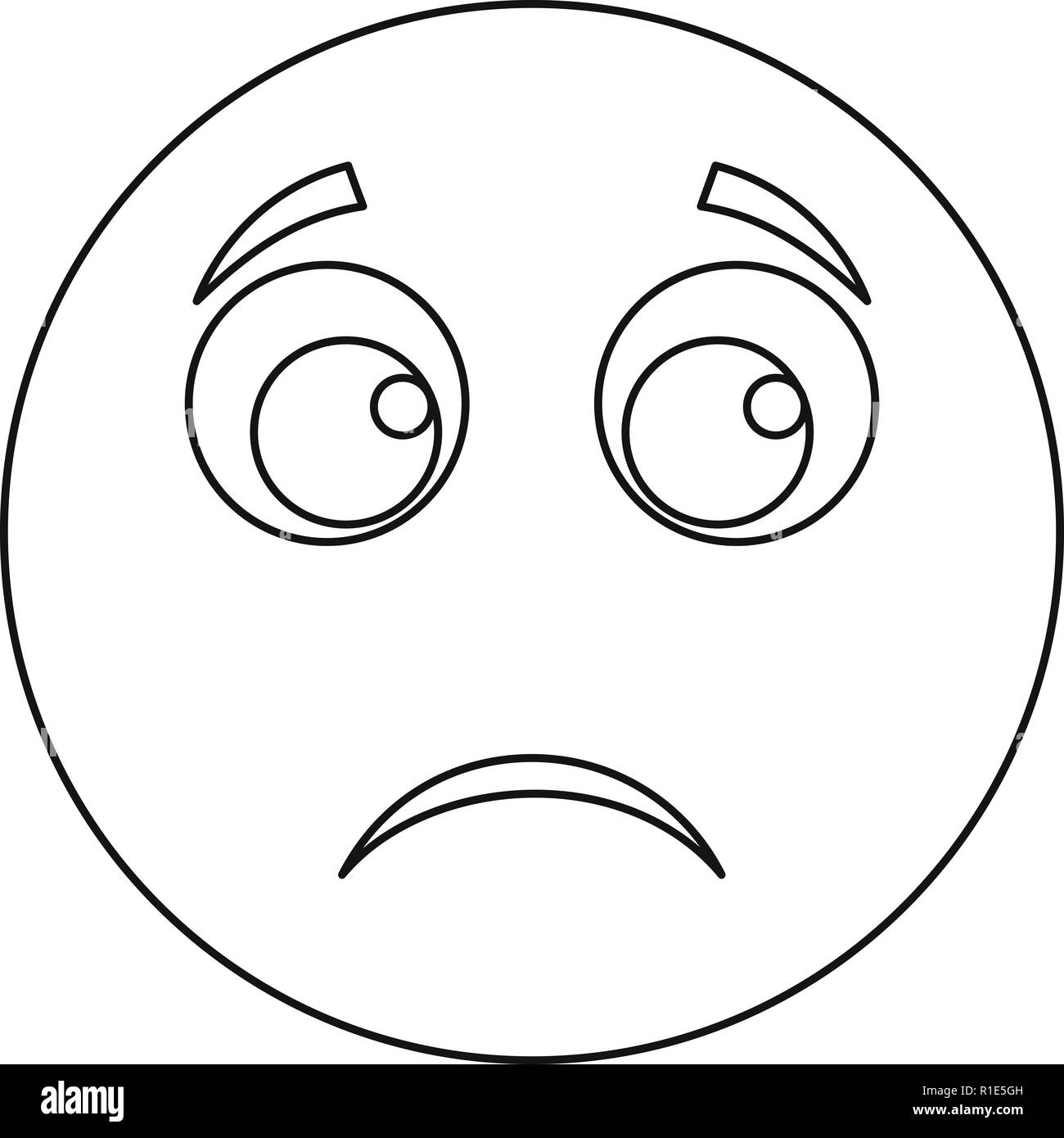 Sad Face Emoticon Black and White Stock Photos & Images - Alamy