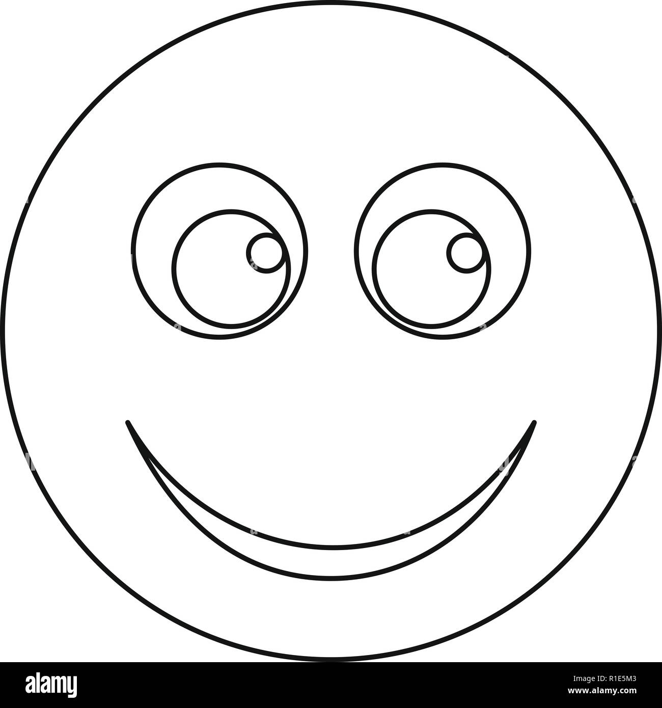 Smile icon. Vector thin line illustration of smile icon isolated on ...
