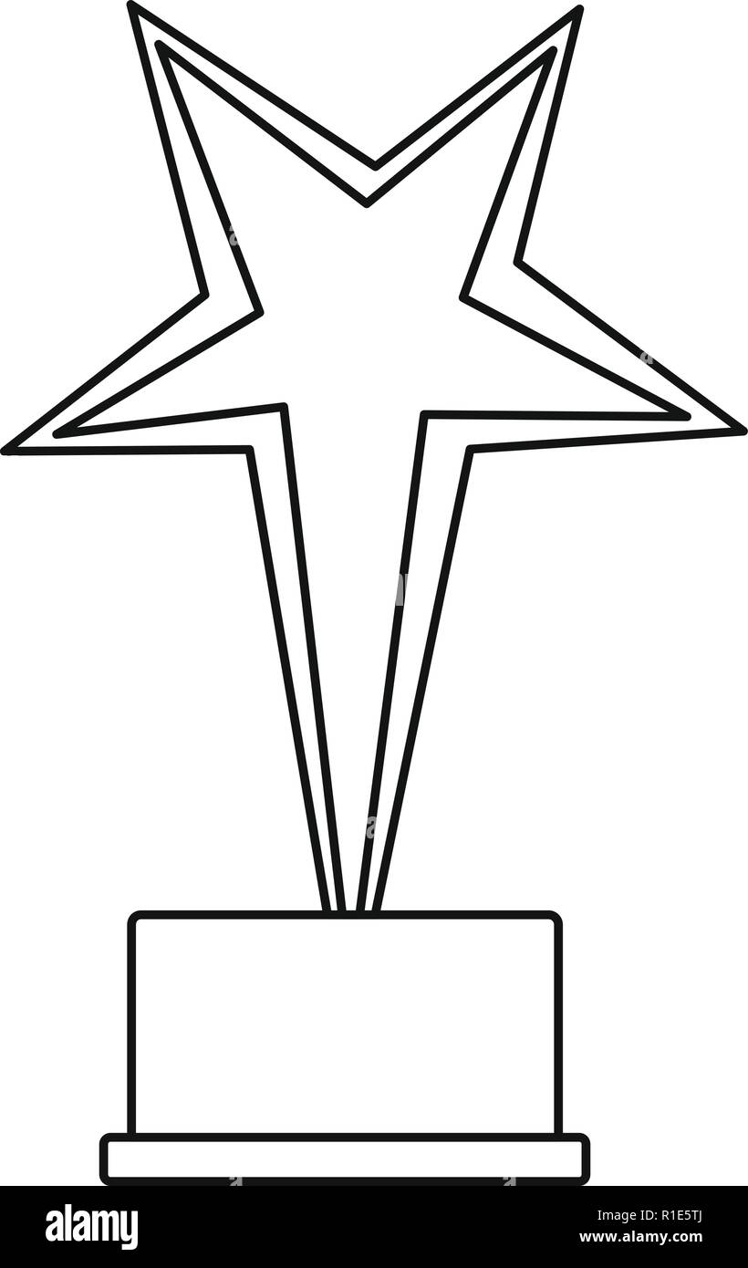 Star award icon. Thin line illustration of star award vector icon ...
