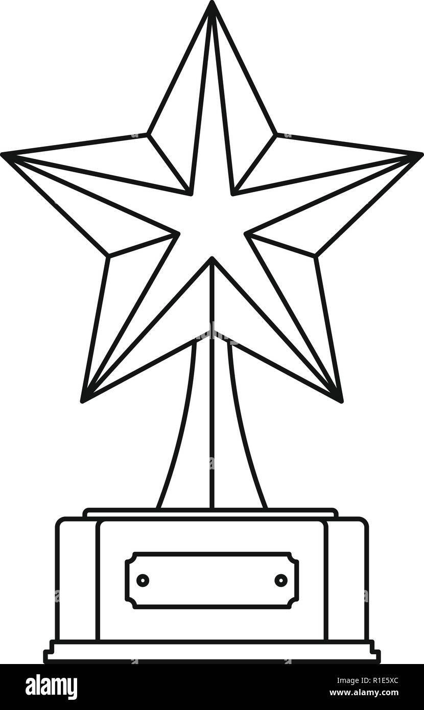Star award icon. Thin line illustration of star award vector icon ...