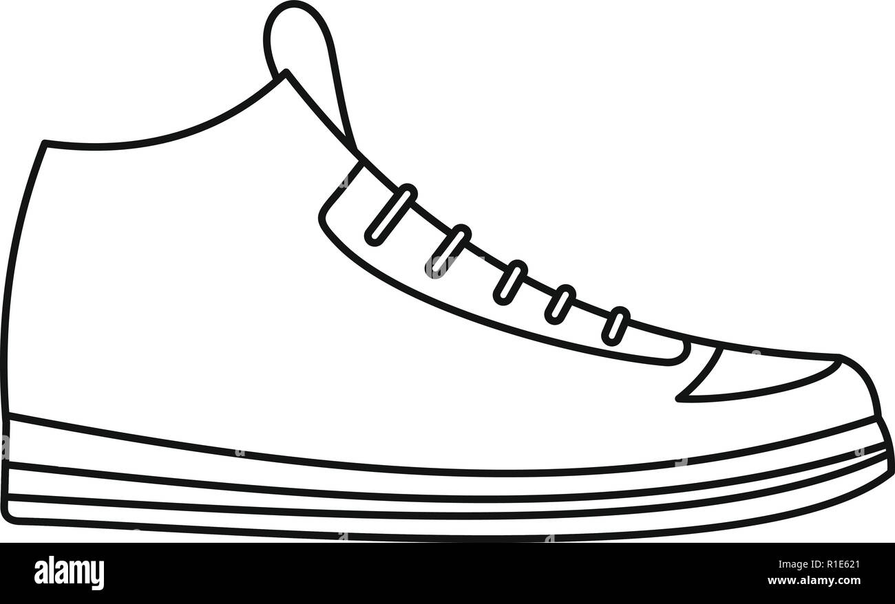 Sneakers icon. Thin line illustration of sneakers vector icon for any ...