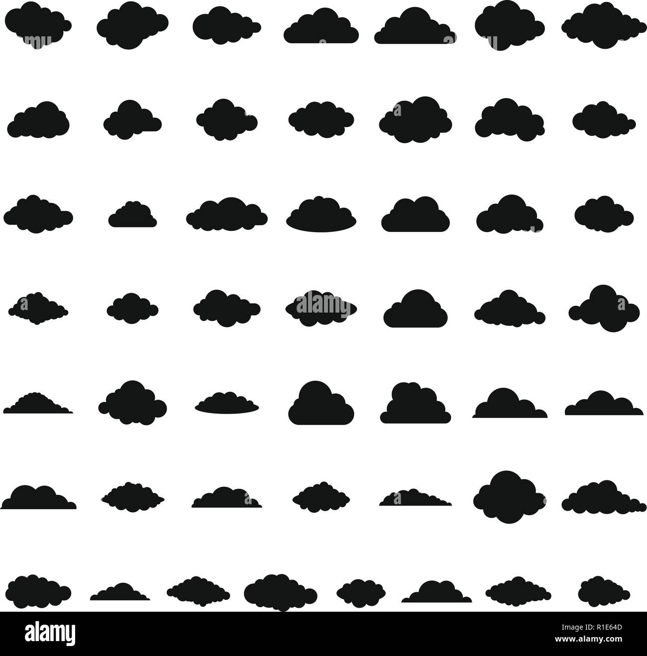 Cloud icons set. Simple illustration of 50 cloud vector icons for web ...